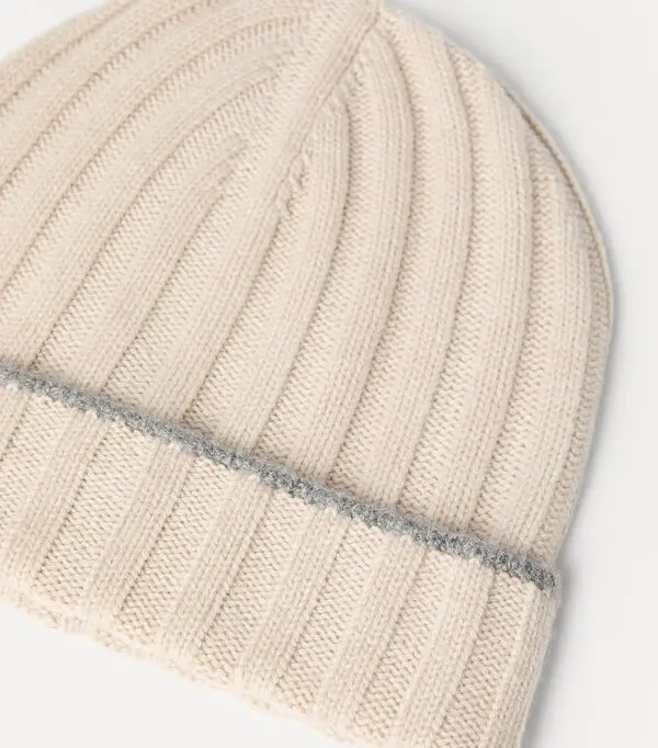 Brunello Cucinelli Cashmere Ribbed Beanie - Brown
