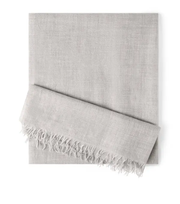 Brunello Cucinelli Cashmere-silk Scarf - Grey