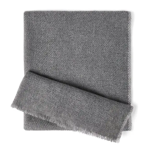Brunello Cucinelli Cashmere Fringe-trim Scarf - Grey