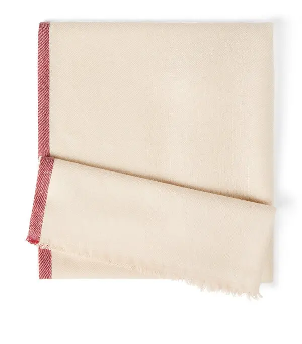 Brunello Cucinelli Cashmere Fringe-trim Scarf - Beige