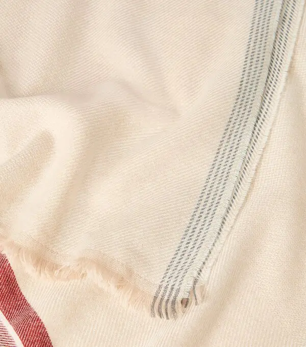 Brunello Cucinelli Cashmere Fringe-trim Scarf - Beige