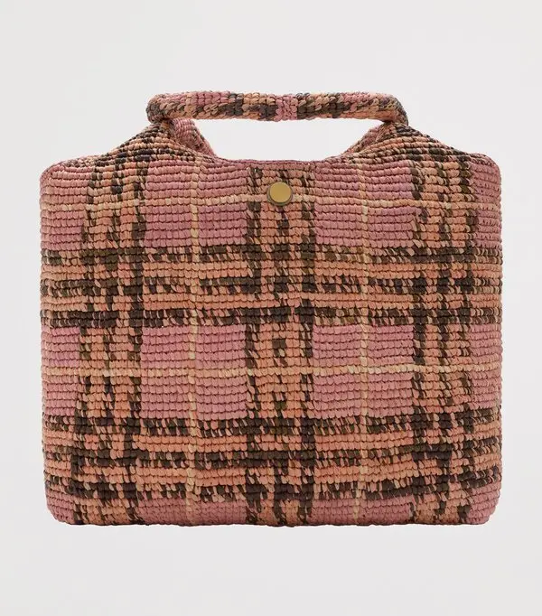 Burberry Margate Raffia Tote Bag - Pink