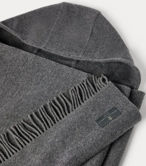 Brunello Cucinelli Wool-cashmere Hooded Scarf - Grey