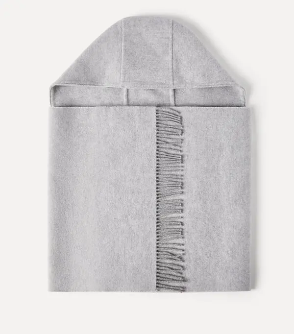 Brunello Cucinelli Wool-cashmere Hooded Scarf - Grey