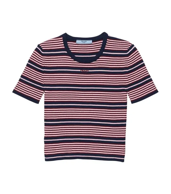 Prada Stretch-cotton Striped T-shirt