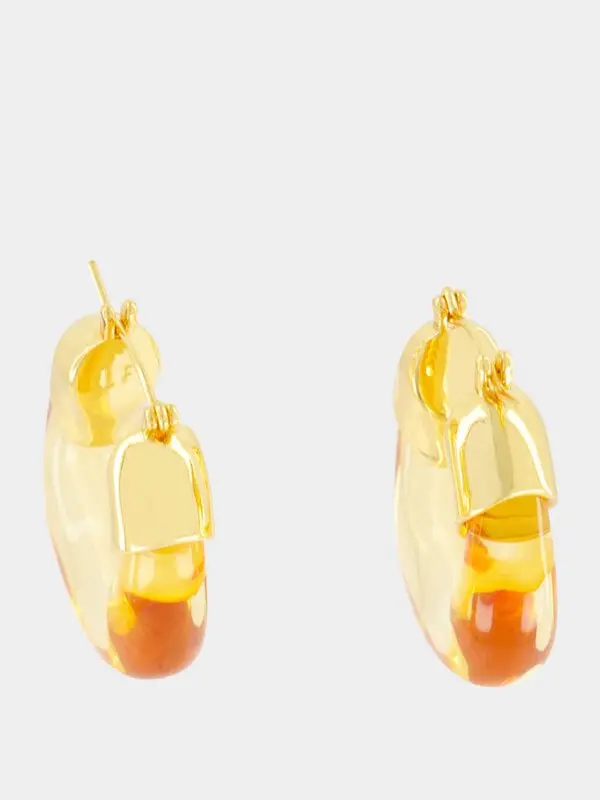 LIZZIE FORTUNATO Mini Organic Hoop Earrings - Brown