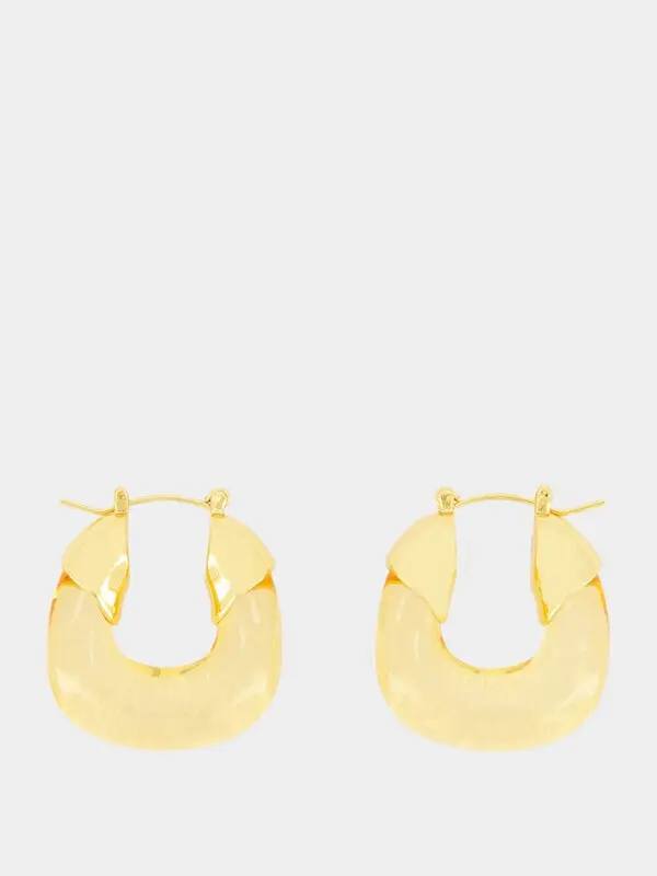 LIZZIE FORTUNATO Mini Organic Hoop Earrings - Brown