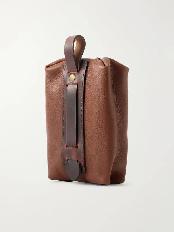 BLEU DE CHAUFFE Zazou Full-grain Leather Wash Bag