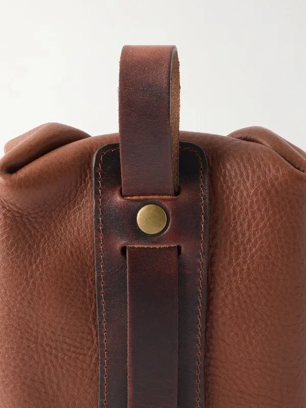 BLEU DE CHAUFFE Zazou Full-grain Leather Wash Bag