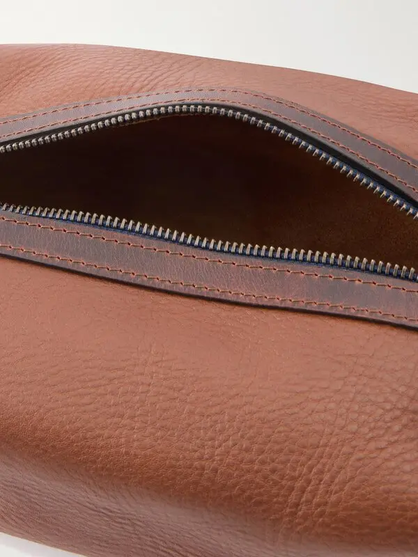 BLEU DE CHAUFFE Zazou Full-grain Leather Wash Bag