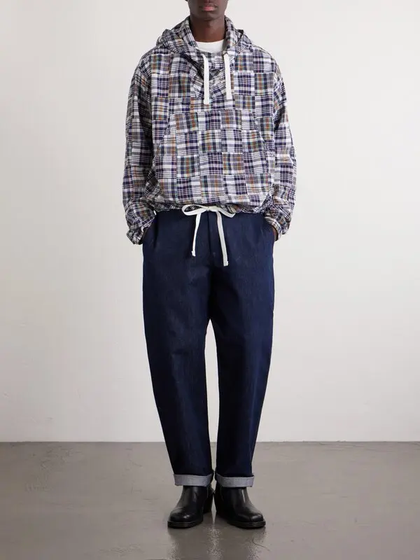 BEAMS Patchwork Checked Cotton Jacket