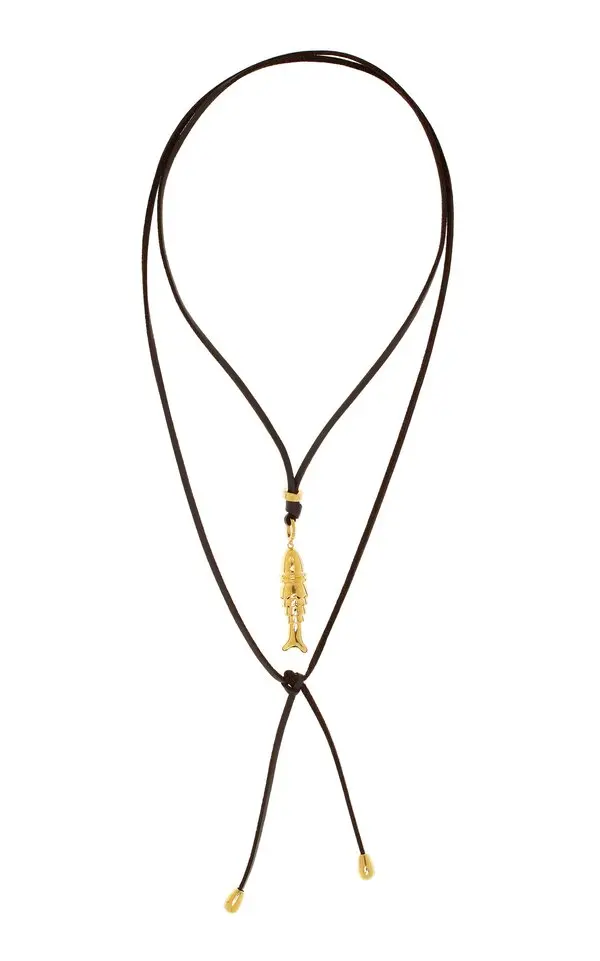 Éliou Koi Leather Wrap Necklace - Gold