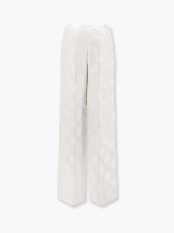 Fendi Floral Jacquard Silk Trousers