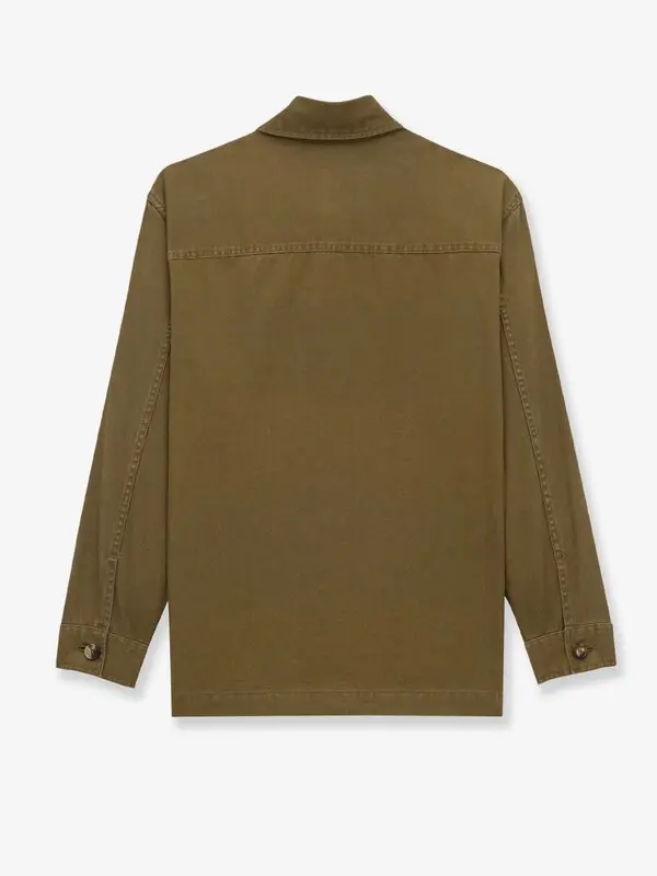 Saint Laurent Cotton And Linen Shirt With Embroidery - Brown