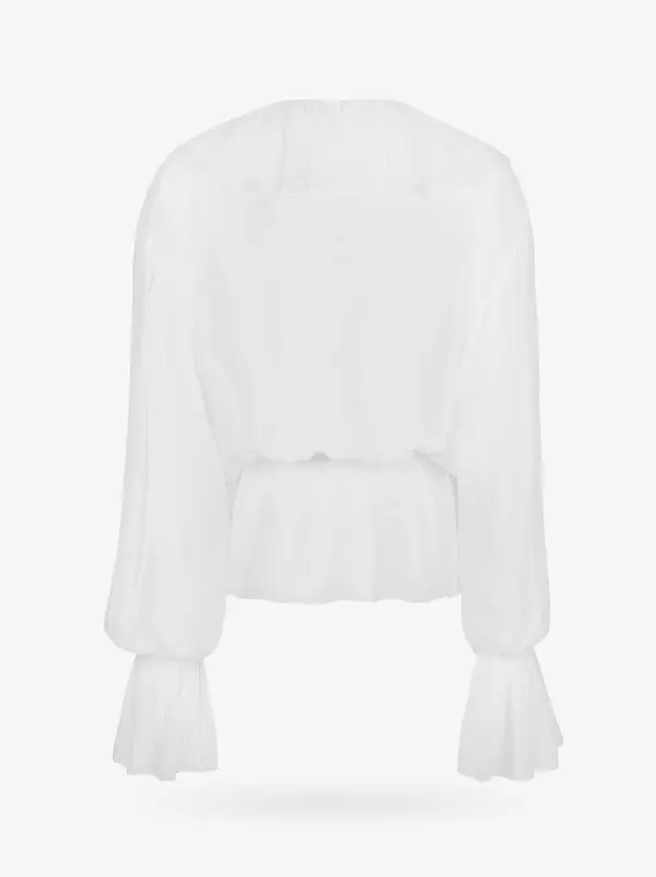 Dolce & Gabbana Silk Shirt With Ruffles - White