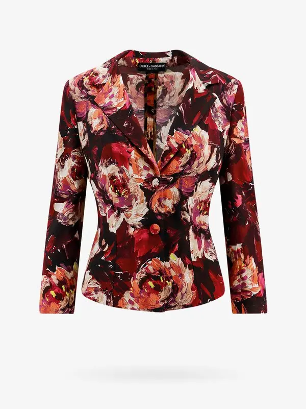 Dolce & Gabbana Cady Blazer With Peonie Flower Print - Multicolor