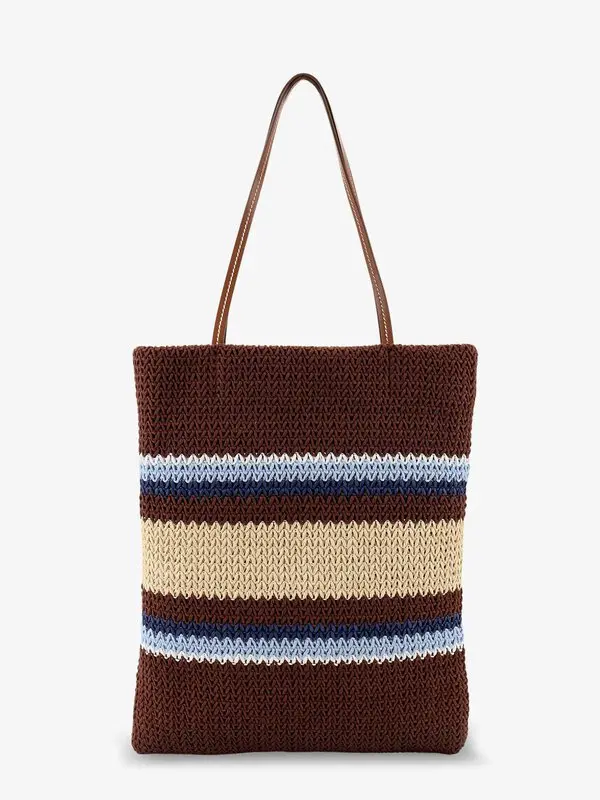 Miu Miu Knitted Shopping Bag With Embroidered Logo