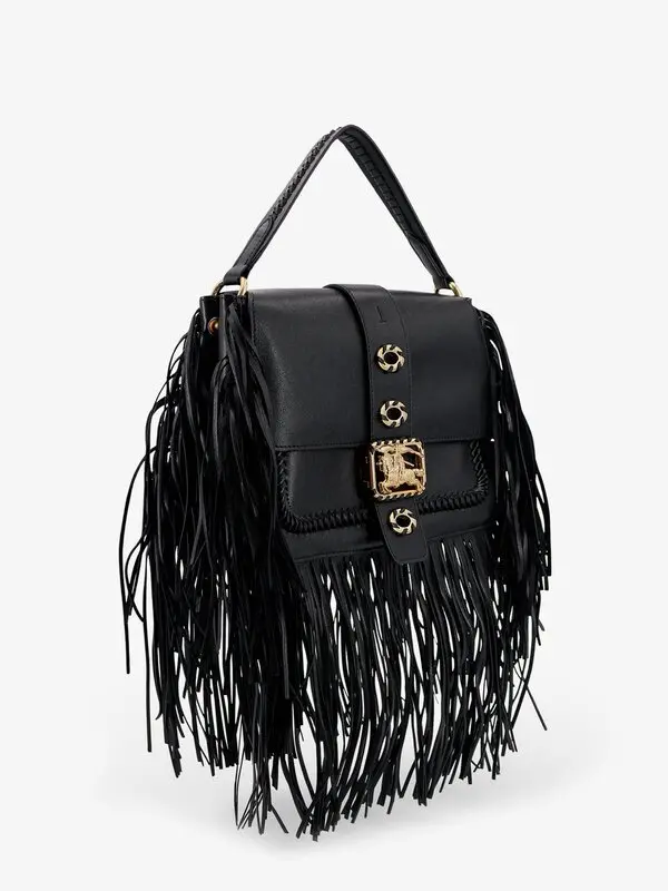 Burberry Rider Leather Shoulder Bag With Fringe