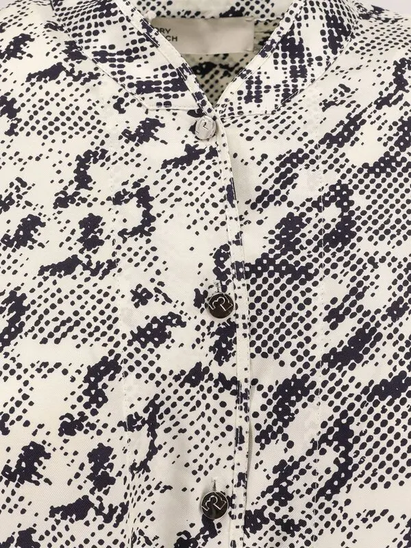 Tory Burch Silk Pixelated Logo Print Dress - Grey