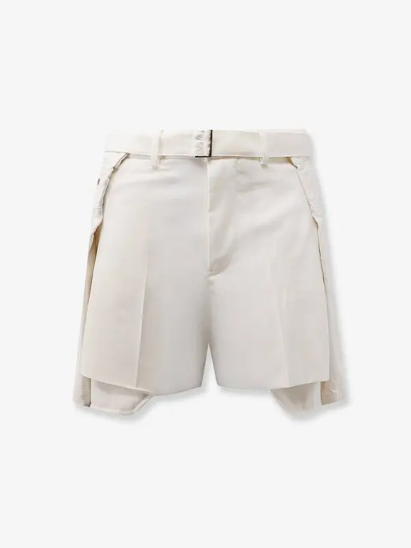 Sacai Double Fabric Shorts - White