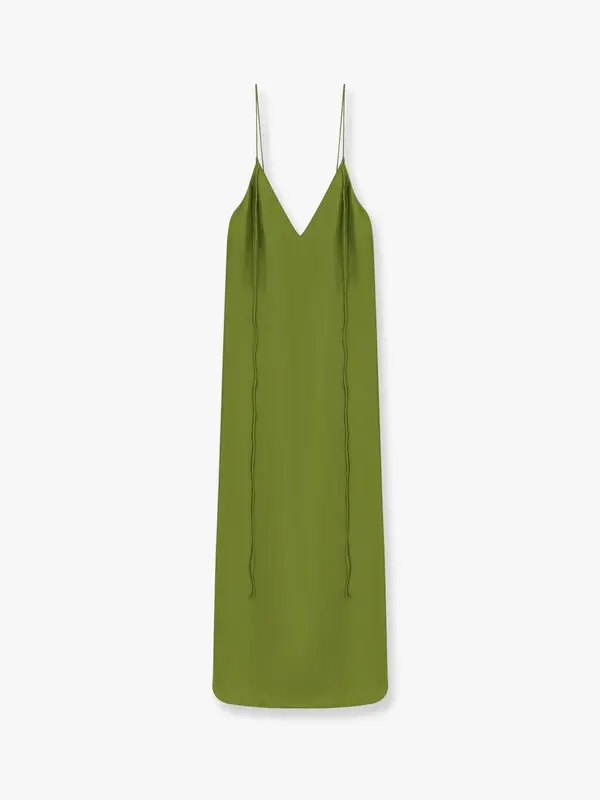RÓHE Silk Dress With Lace Details - Green