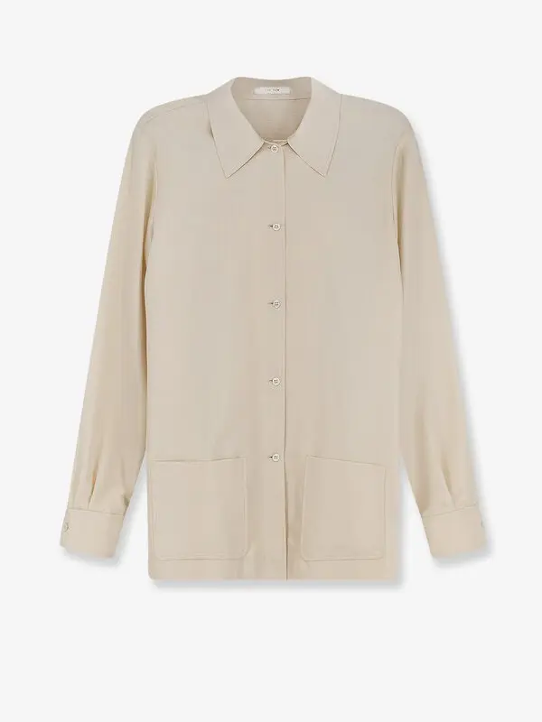 THE ROW Lucetta Silk Shirt - Beige