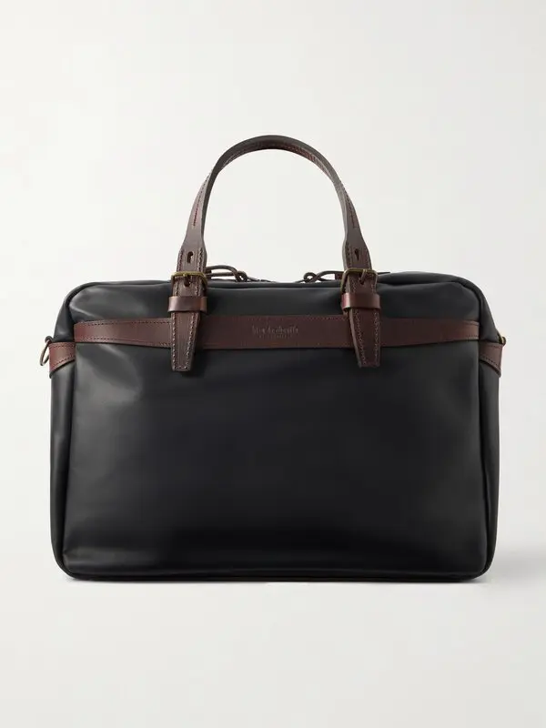 BLEU DE CHAUFFE Ledger Full-grain Leather Briefcase - Black