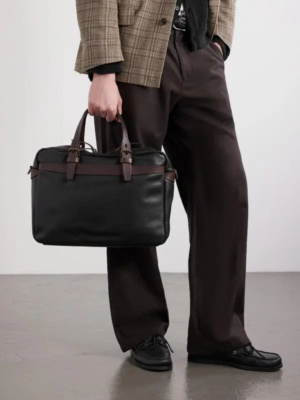 BLEU DE CHAUFFE Ledger Full-grain Leather Briefcase