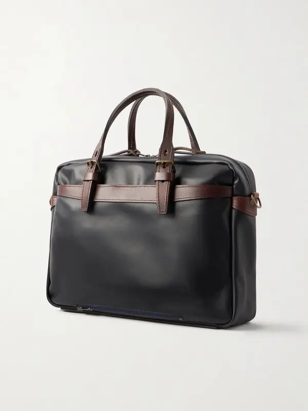 BLEU DE CHAUFFE Ledger Full-grain Leather Briefcase