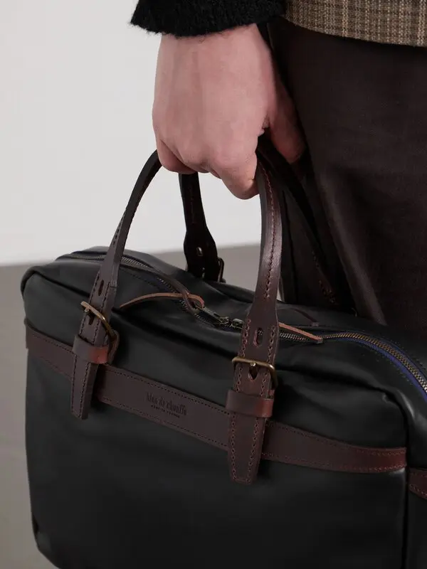 BLEU DE CHAUFFE Ledger Full-grain Leather Briefcase