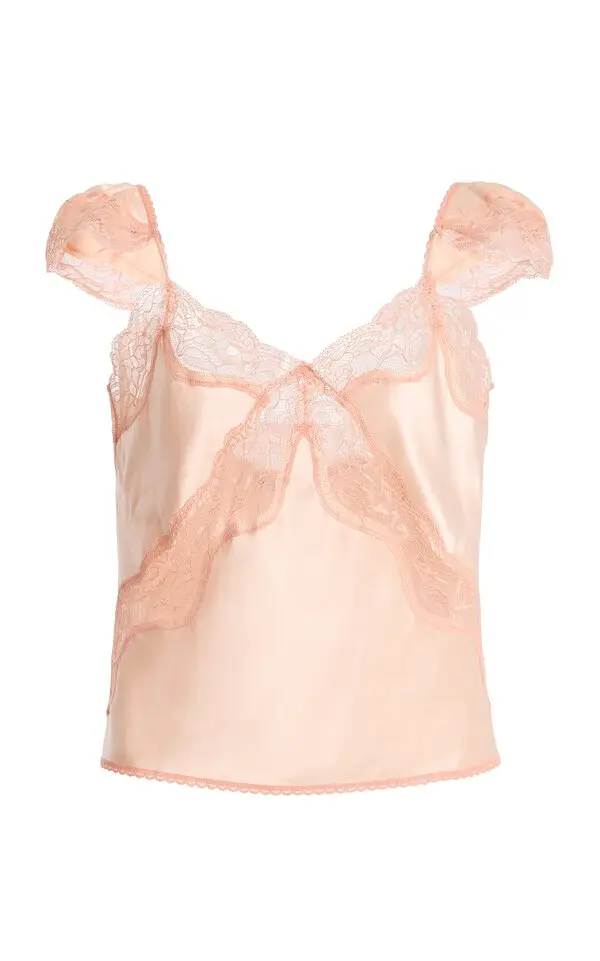 THIRD FORM Exclusive Lace-trimmed Satin Camisole Top - Pink