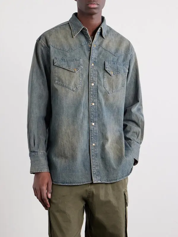 BEAMS Western Double Dye Denim Shirt