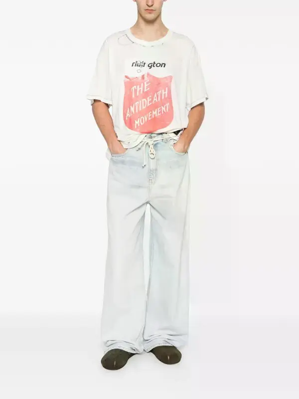 RIVINGTON ROI REBIS Light Bleached Wide Leg Jeans