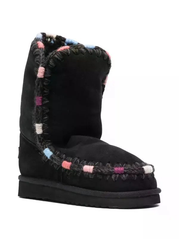 Mou 24 Logo-patch Sheepskin Shearling Boots - Black