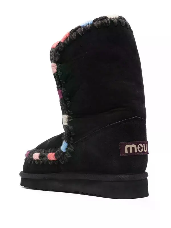 Mou 24 Logo-patch Sheepskin Shearling Boots - Black