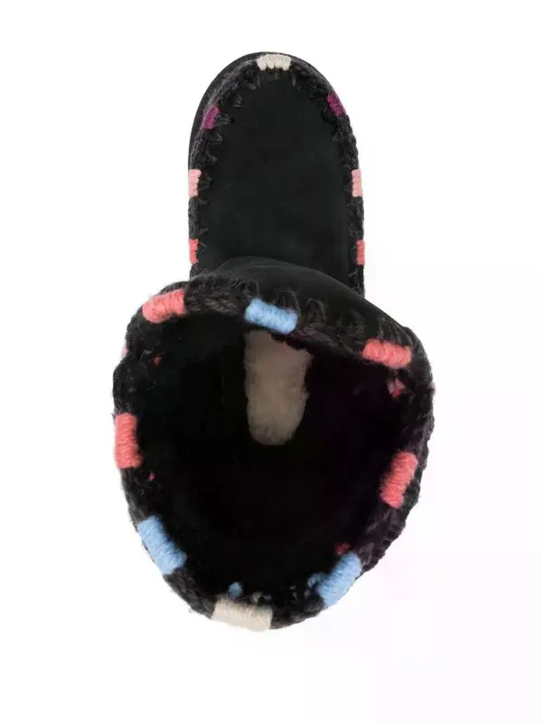 Mou 24 Logo-patch Sheepskin Shearling Boots - Black