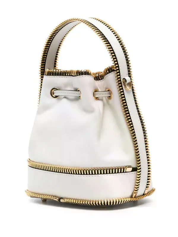 Moschino Leather Bucket Bag With Exposed-zip Detail