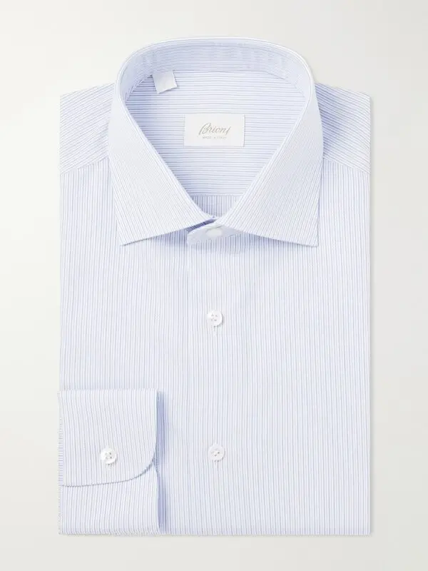 Brioni Striped Cotton-poplin Shirt