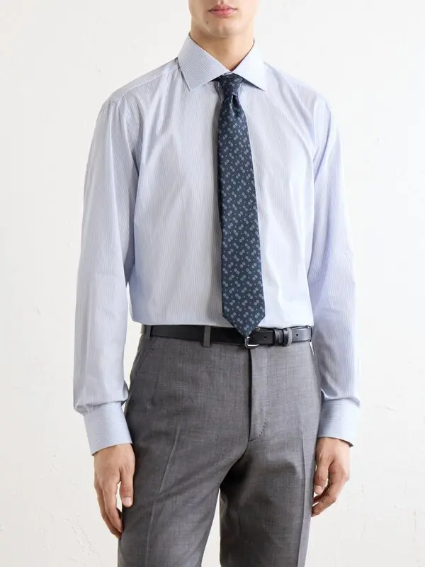 Brioni Striped Cotton-poplin Shirt