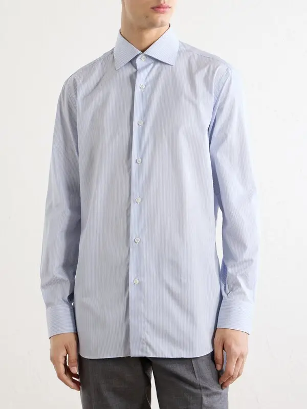 Brioni Striped Cotton-poplin Shirt