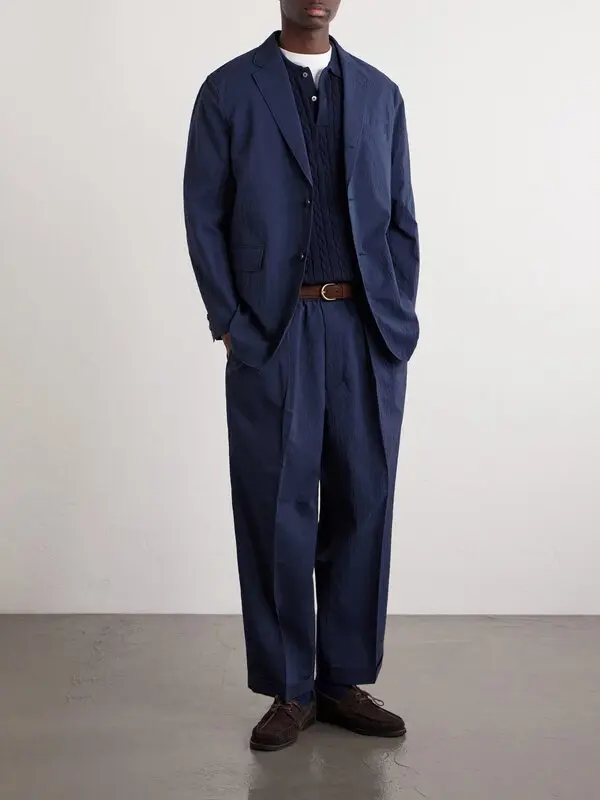 BEAMS 3b Anywhere Seersucker Blazer