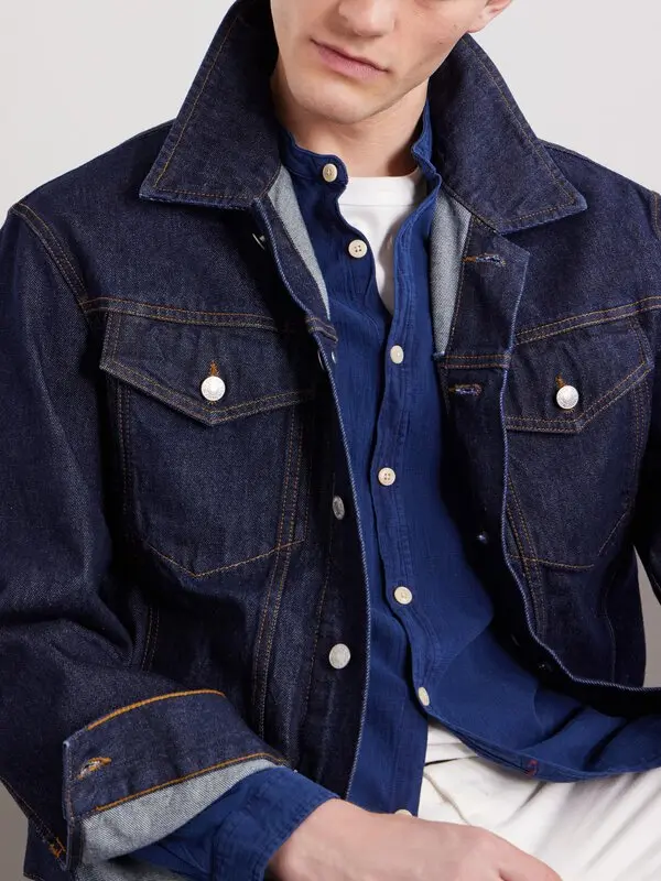 Oliver Peoples Kildale Grandad-collar Cotton Shirt - Blue