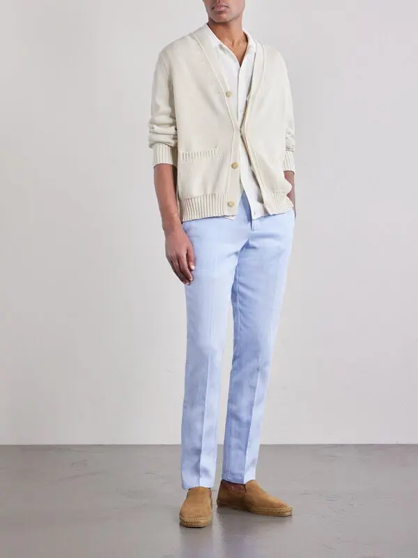 Orlebar Brown Griffon Straight-leg Linen Trousers - Blue