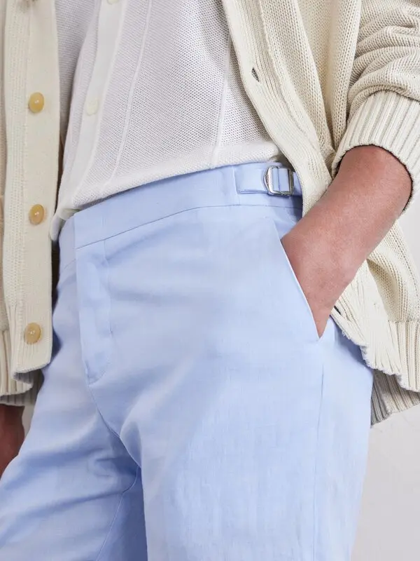 Orlebar Brown Griffon Straight-leg Linen Trousers - Blue