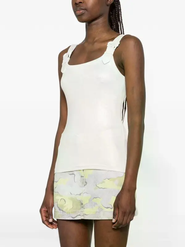 Versace Buckle-detail Metallic-finish Top