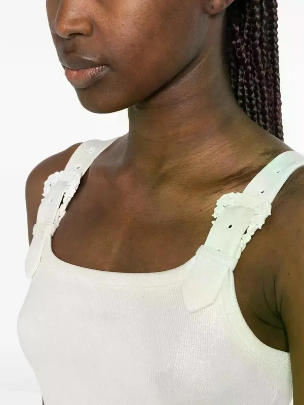 Versace Buckle-detail Metallic-finish Top