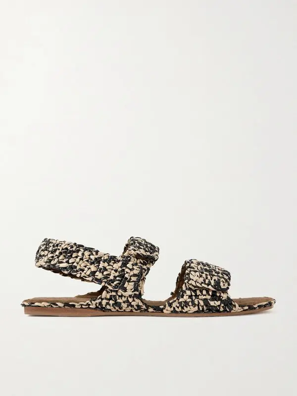 Khaite Boden Two-tone Raffia Sandals - Multi