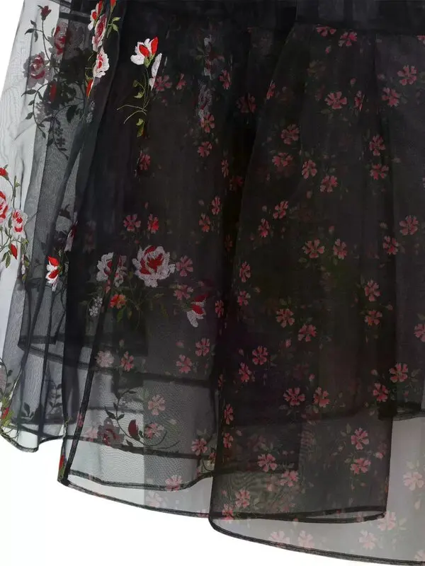 Simone Rocha Floral Embroidered Skirt