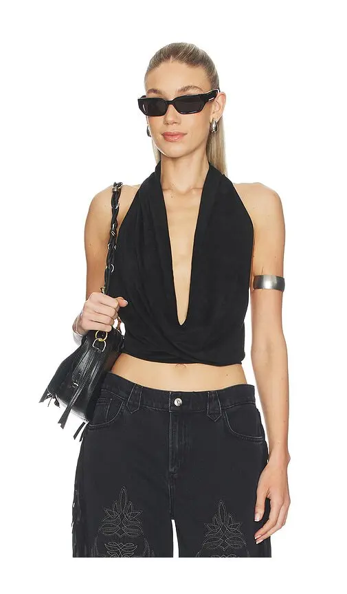 Joe's Jeans X Weworewhat The Margaux Halter Top - Black