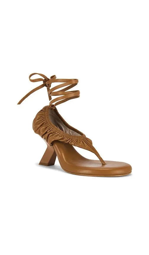 NORA LOZZA Sculptural Heel Thong Sandals
